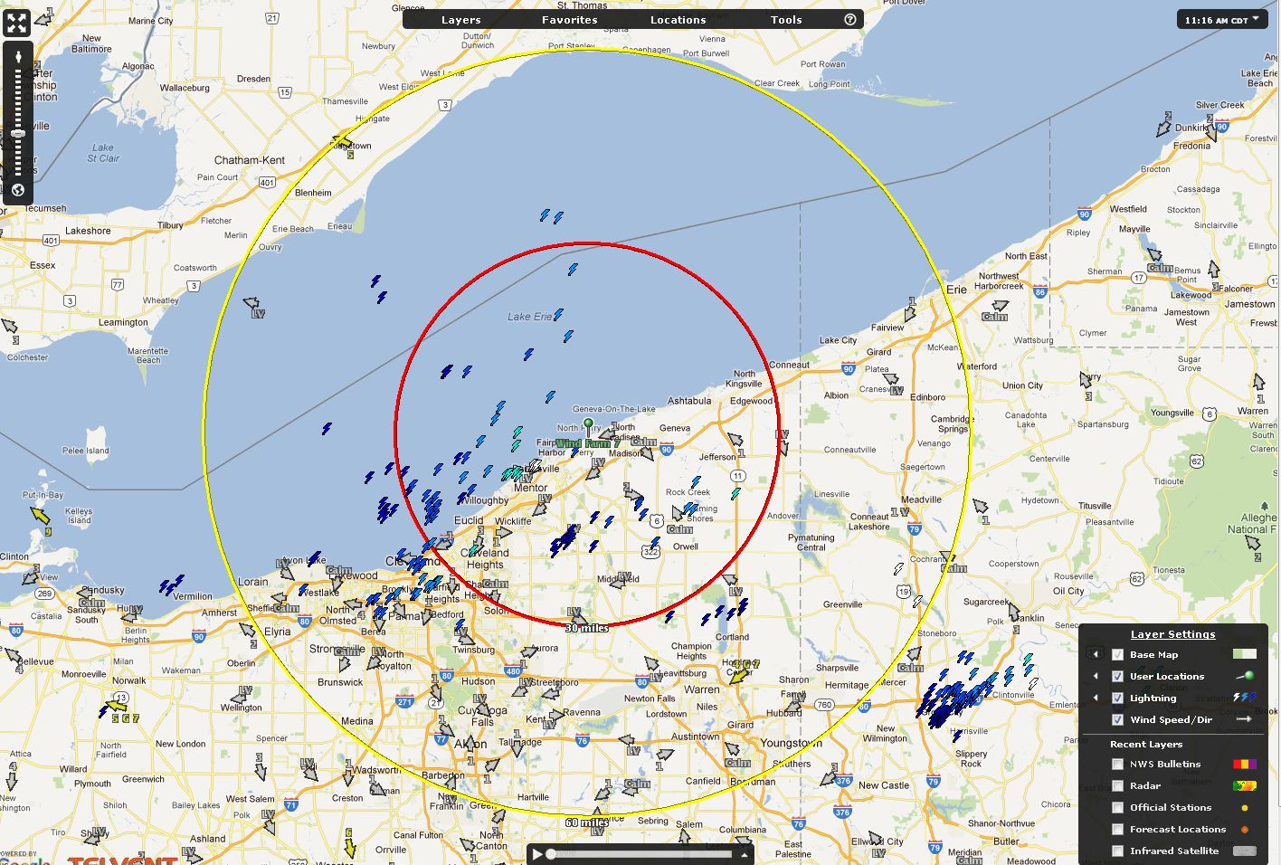 Come down tower now. MxVision WeatherSentry says lightning headed your way